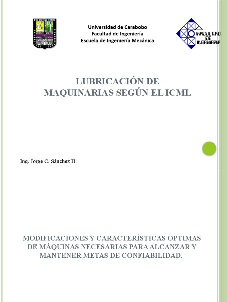 TEMA X - Lubricación de Maquinaria Según El ICML | PDF | Rodamiento (Mecánico) | Bomba