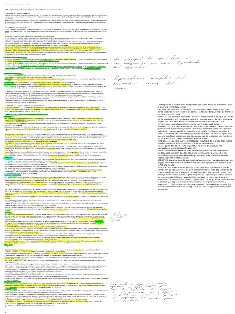 LA IMAGEN DE LA CIUDAD Kevin Lynch. Editorial Infinito. Buenos Aires. 1959 | PDF