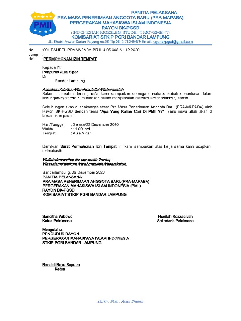 Surat Pra Mapaba | PDF