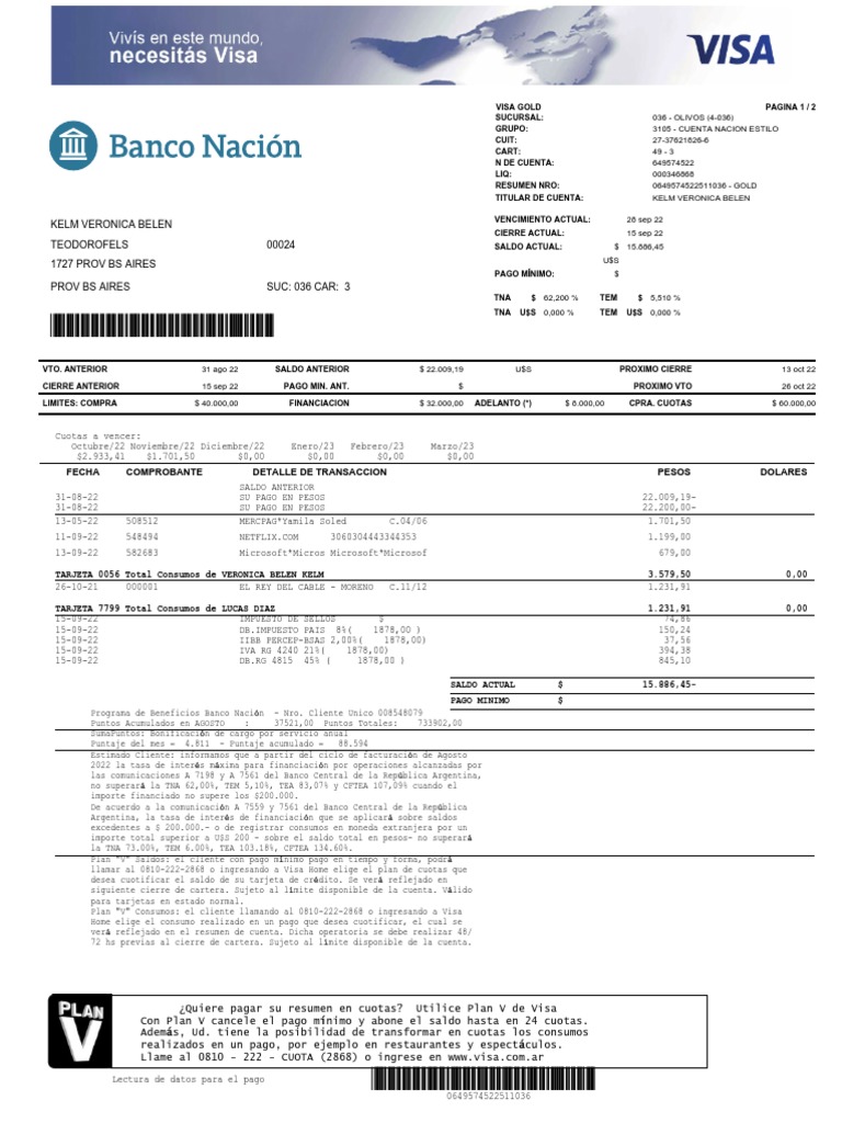 Resumen 20220917 | PDF | Tarjeta de crédito | Visa Inc.