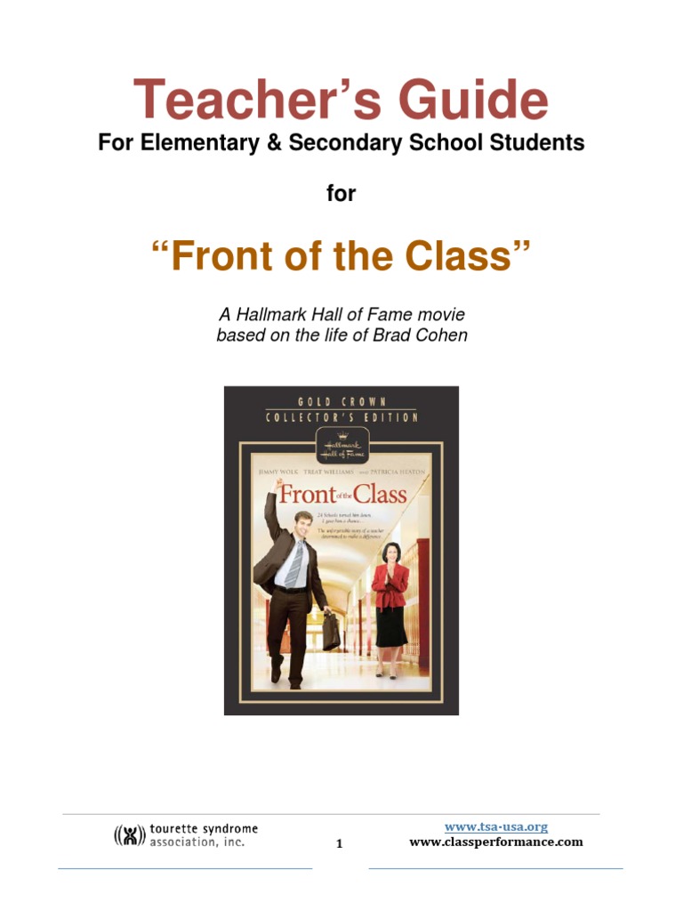 Teacher's Guide: "Front of The Class" | PDF | Further Education | Schools