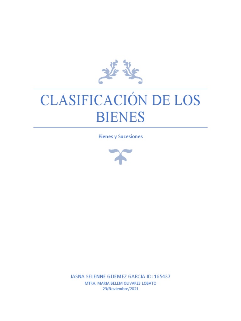 Guión Bienes y Sucesiones Selenne | PDF | Bienes | Bienes (Ley)