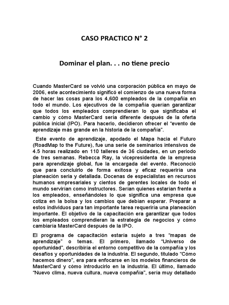 Caso Practico #2 Dominar El Plan | PDF