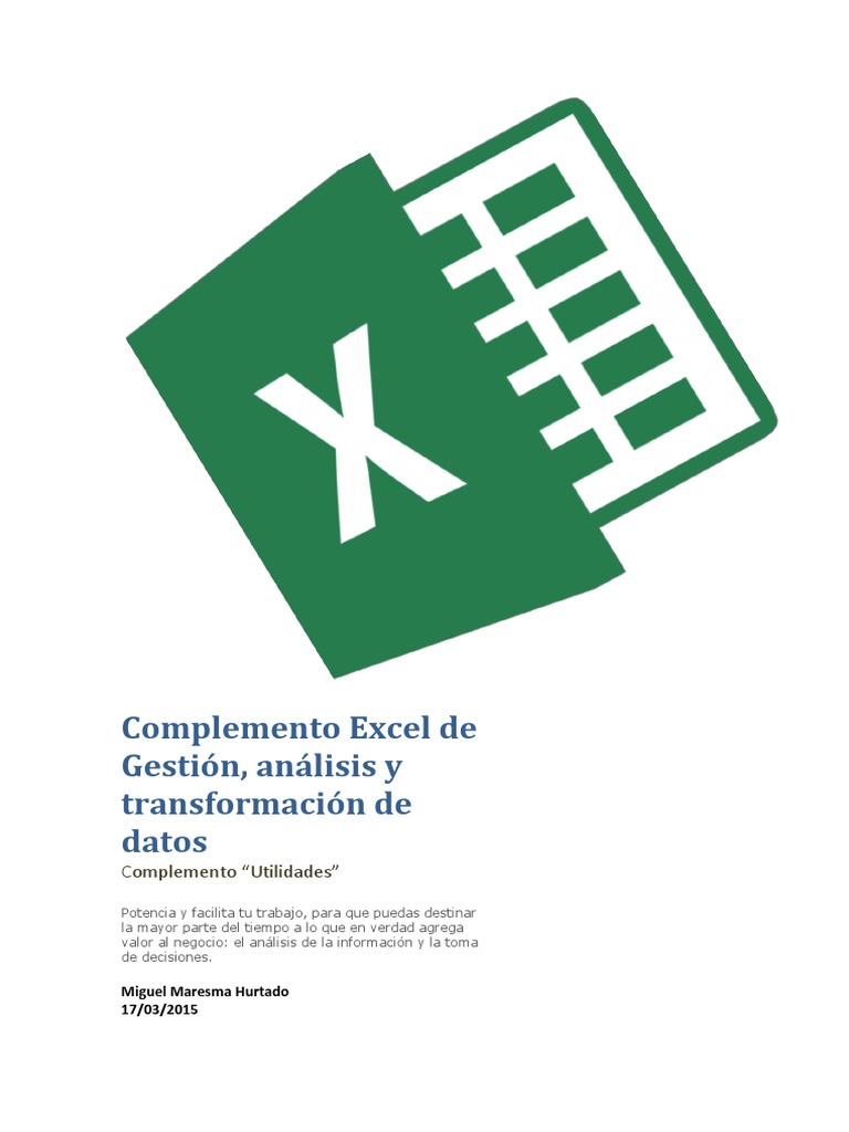 Complemento Excel de Gestion Analisis y | PDF | Microsoft Excel | Archivo de computadora