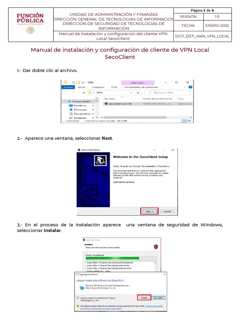 Manual Cliente SecoClient VPN - Local | PDF | Contraseña | Arquitectura ...