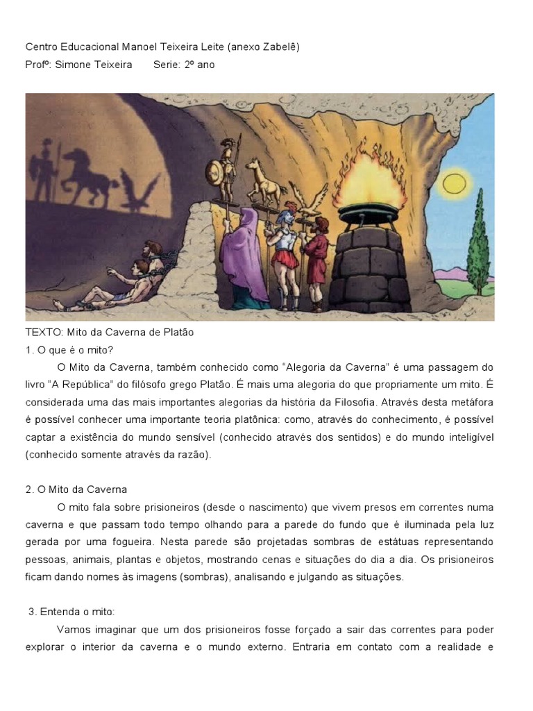 Mito da Caverna: Análise e Reflexão | PDF | Teorias filosóficas | Metafísica