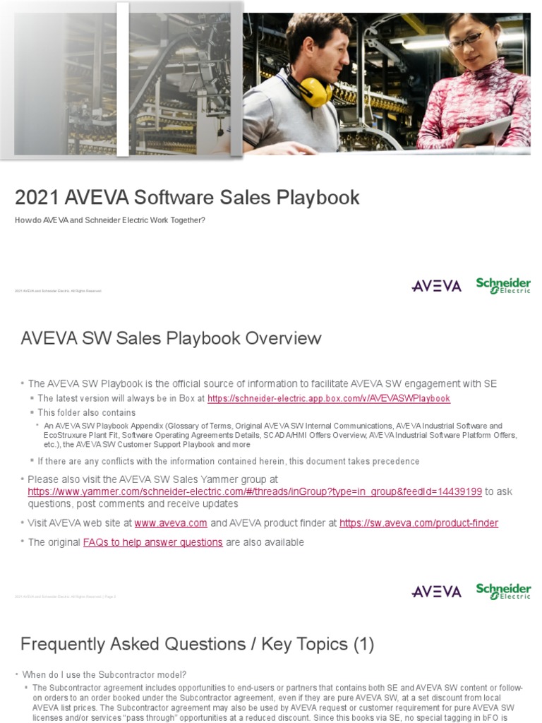 2021 AVEVA Software Sales Playbook r10 | PDF | Sales | Pricing