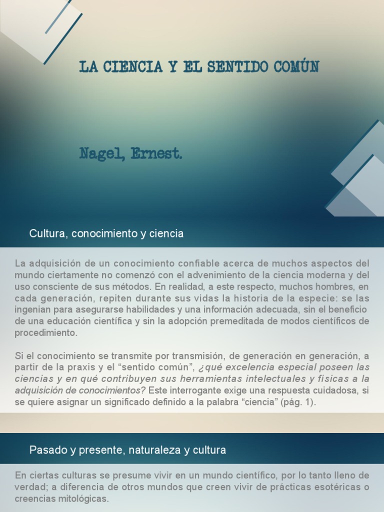 La Ciencia Y El Sentido Común Ernest Nagel Pdf
