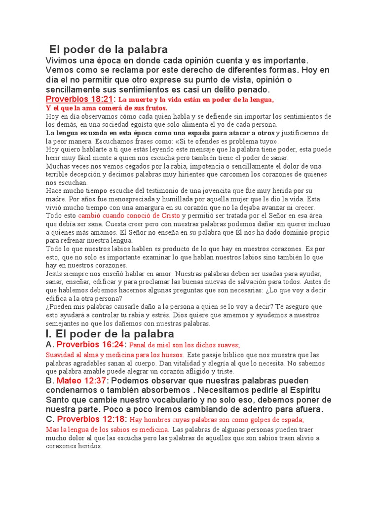 El Poder de La Palabra | PDF | David | Cristo (título)