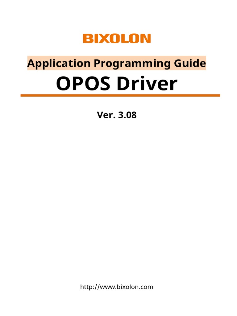 Manual OPOS Driver POSPrinter English V3.08 | PDF | String (Computer Science) | Printer (Computing)