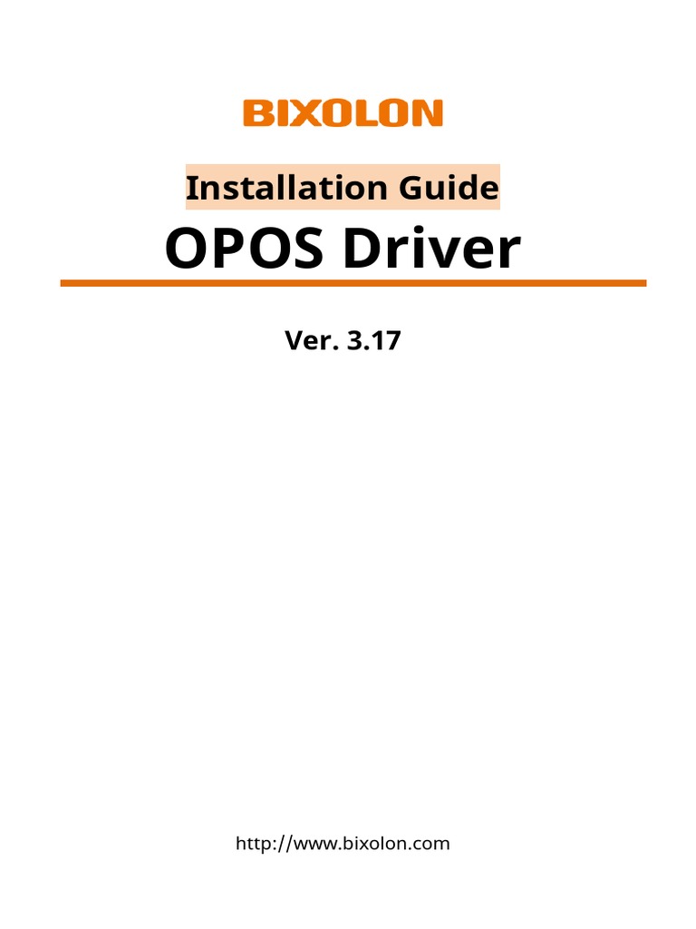 Manual OPOS Driver Installation English V3.17 | PDF