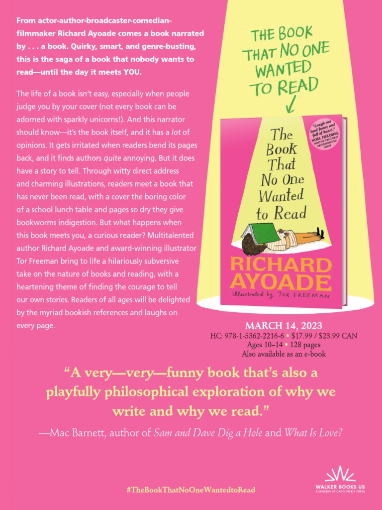 The Book That No One Wanted To Read by Richard Ayoade Press Release ...