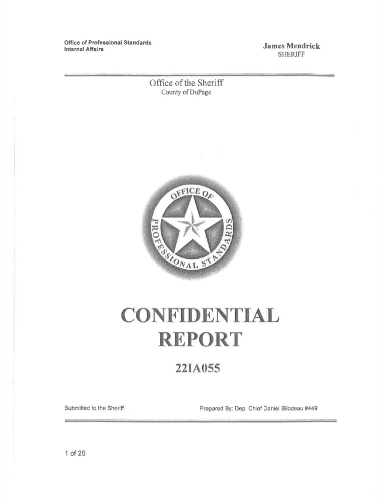 Internal Report DuPage County Sheriff's Office | PDF | Criminal Record