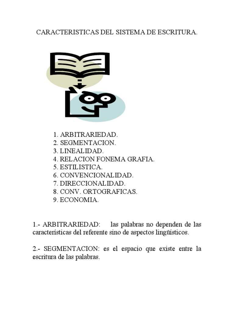 Caracteristicas Del Sistema de Escritura | PDF | Artes del Lenguaje y ...