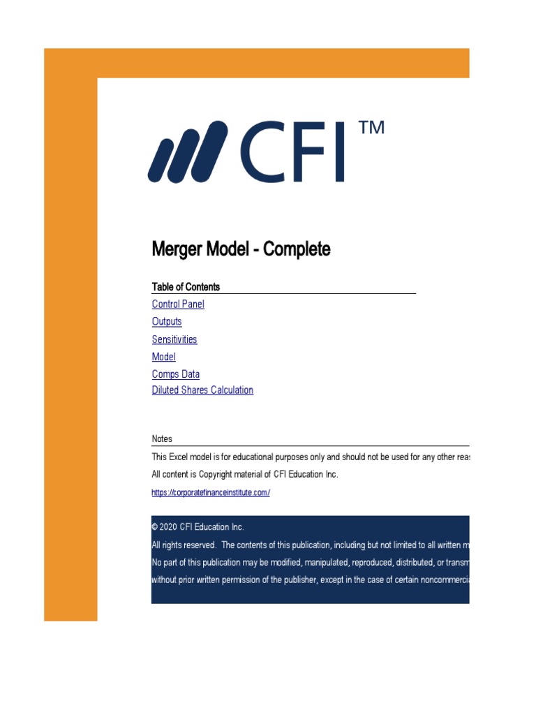 CFI - Merger Model - Complete | PDF