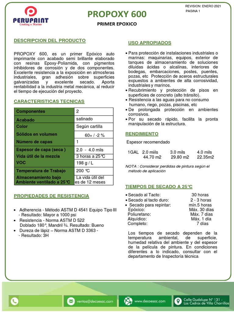 Propoxy 600-1 | PDF | Pintar | Epoxy