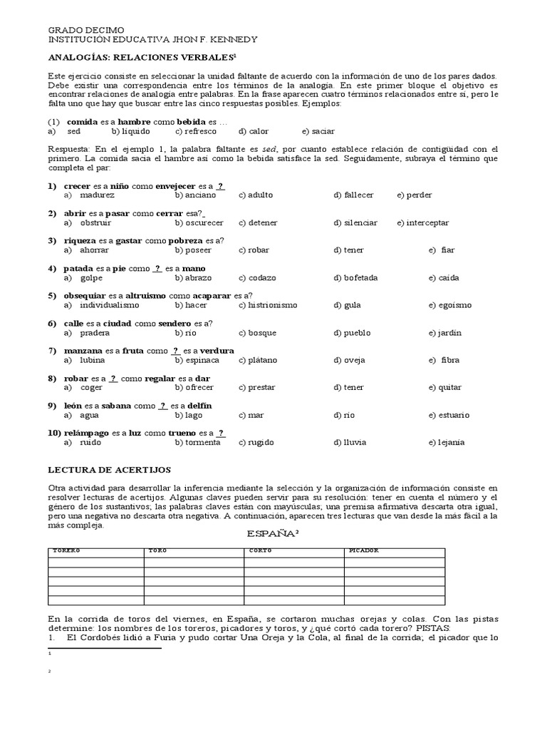 Guia 2 Decimo | PDF