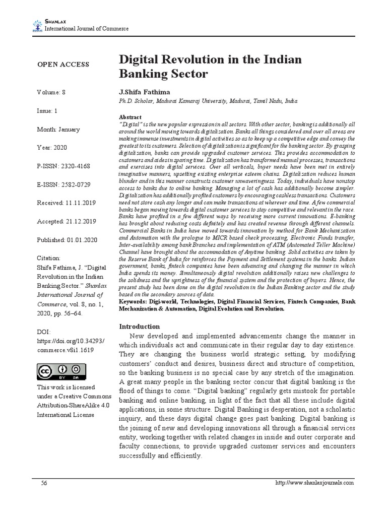 Digital Revolution in The Indian Banking Sector | PDF | Banks | Service Industries