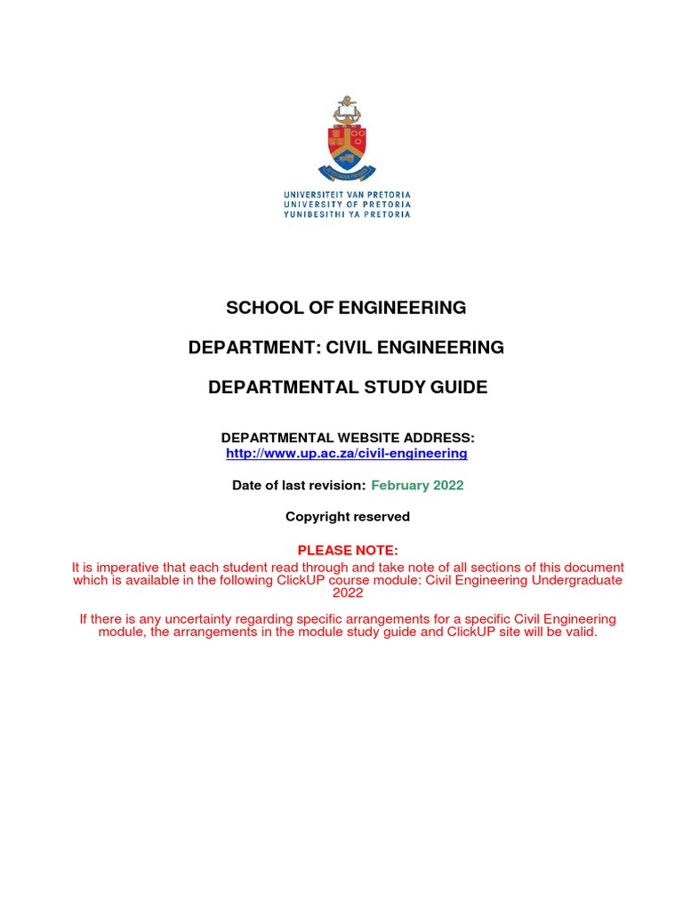 Civil Engineering Departmental Study Guide 2022 Final Pdf