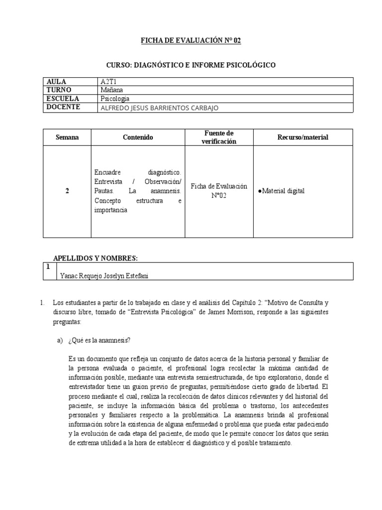 Ficha de Evaluacion N°02 Ultimo | PDF