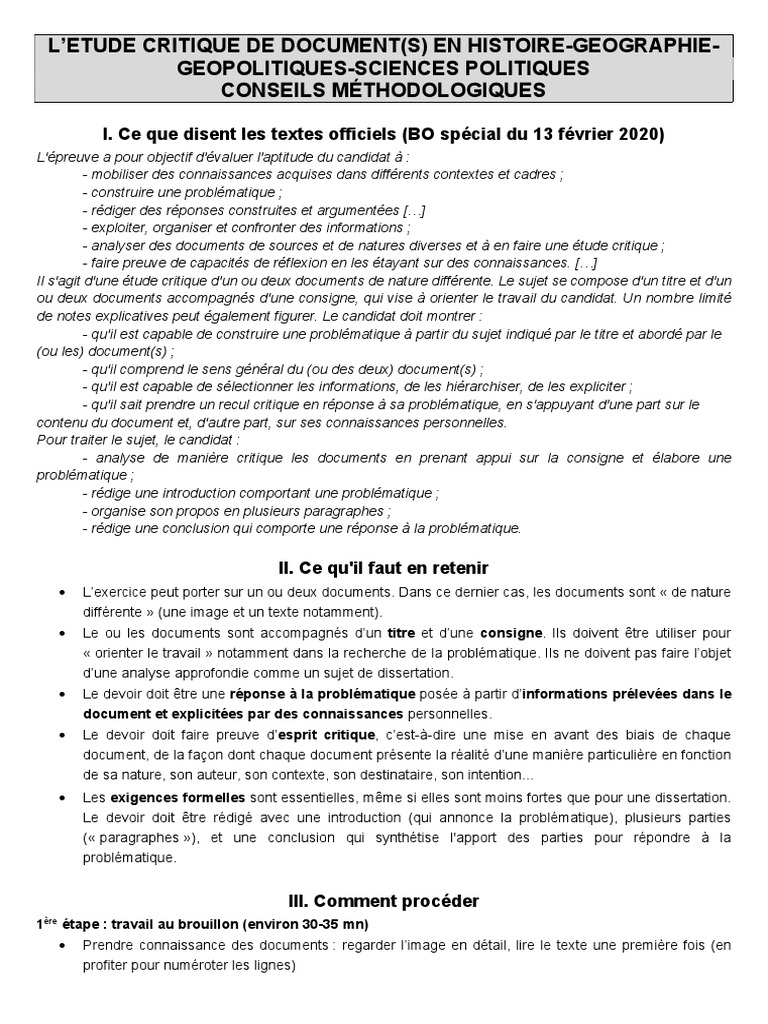 HGGSP 00 - Méthode Étude Critique | PDF | Art