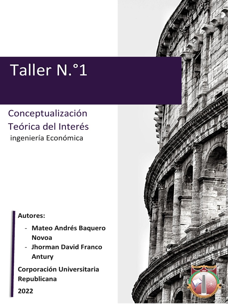 Taller N.° 1 - Mateo Andres Baquero y Jhorman David Franco | PDF | Interés | Tasas de interés