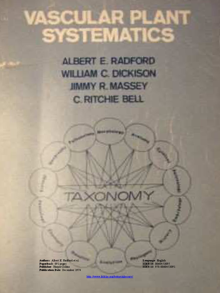 RADFORD Et Al Vascular Plant Systematics | PDF | Science & Mathematics