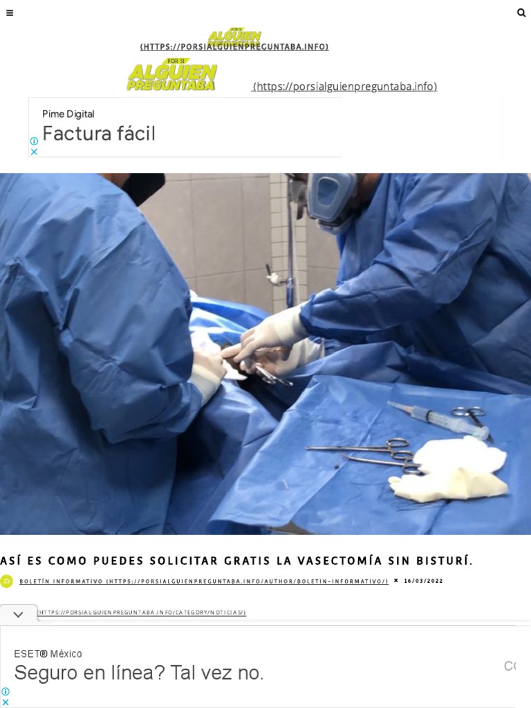 Vasectomía Sin Bisturí Imss Pdf