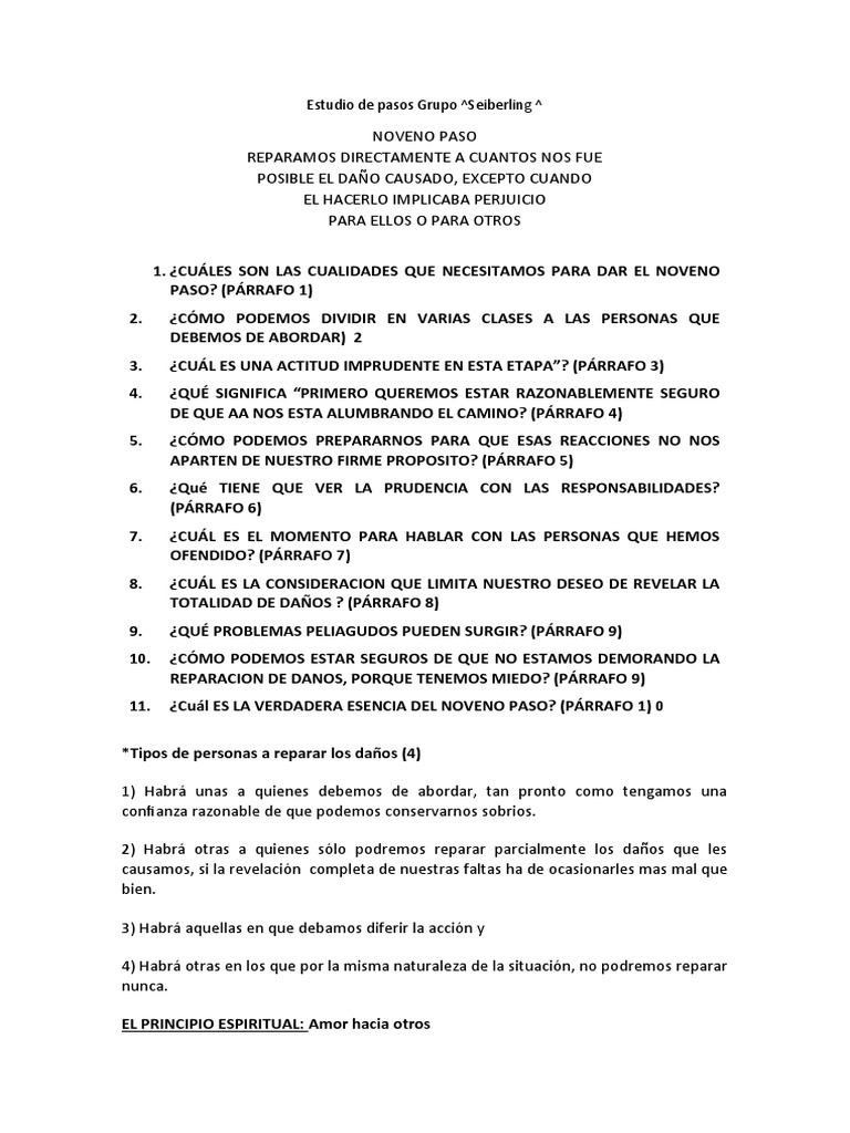 Noveno Paso | PDF