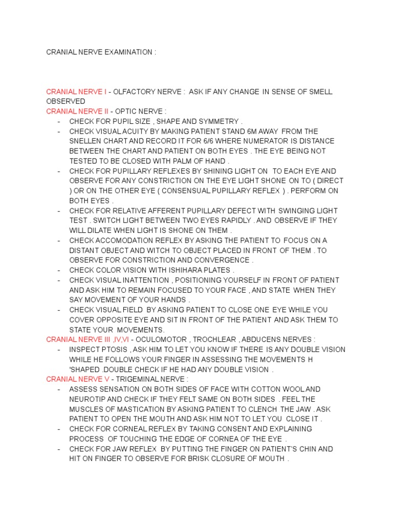 Neurological Exam Guide for Students | PDF | Nervous System | Human ...