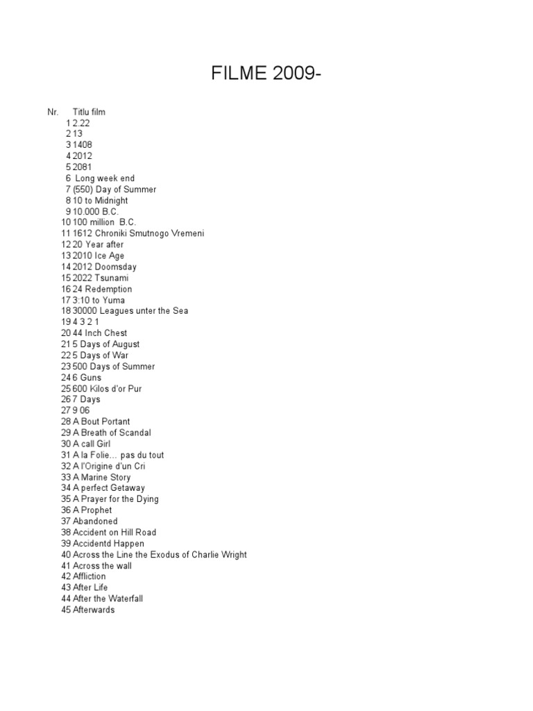 Lista Filme | PDF | Red