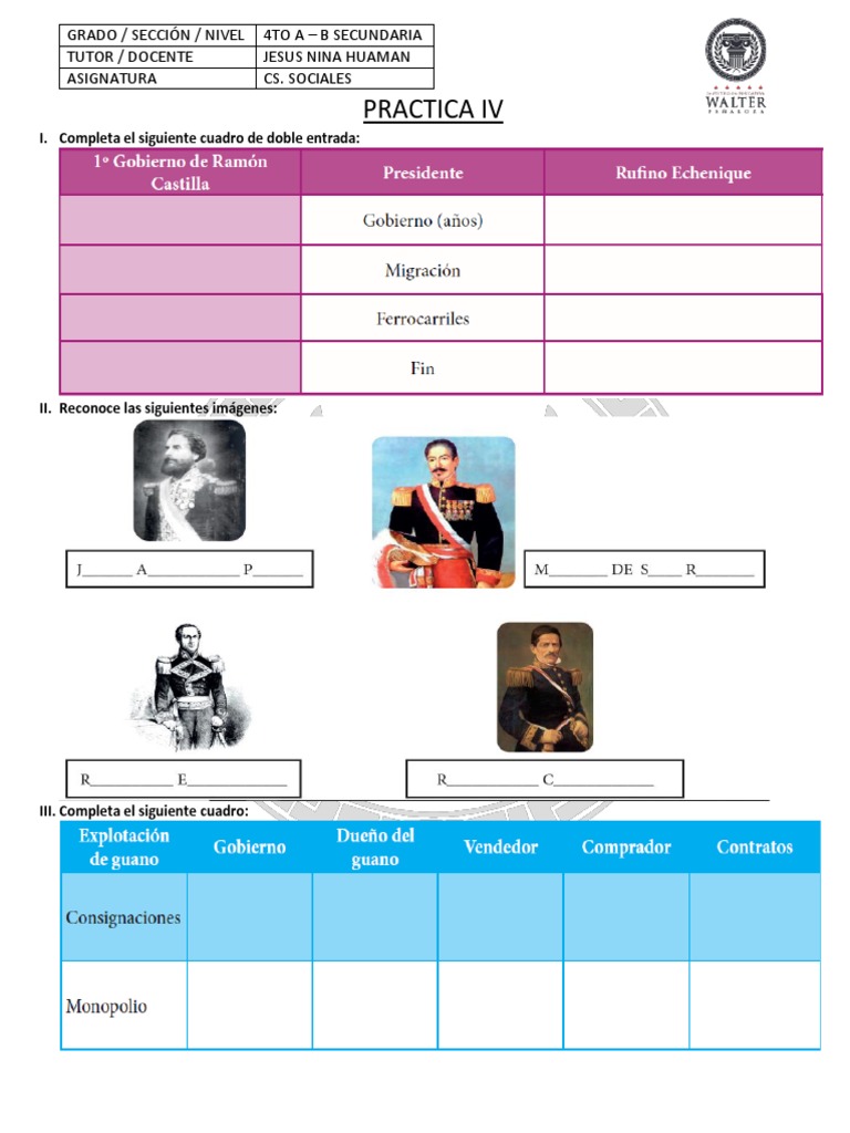 Practica Iv 4to de Sec. | PDF | América del Sur | Perú