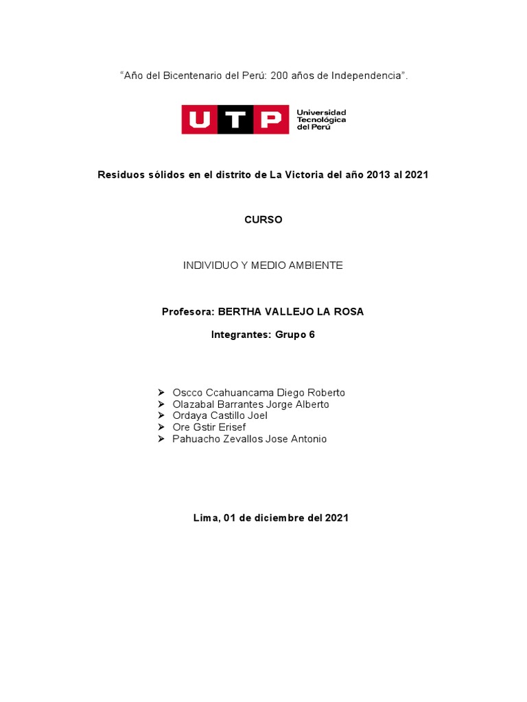 Avance de Trabajo Final 041221 | PDF | Residuos | Contaminación