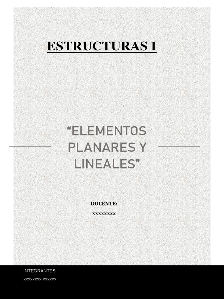 Elementos Planos y Lineales en Estructuras | PDF | Fundación ...