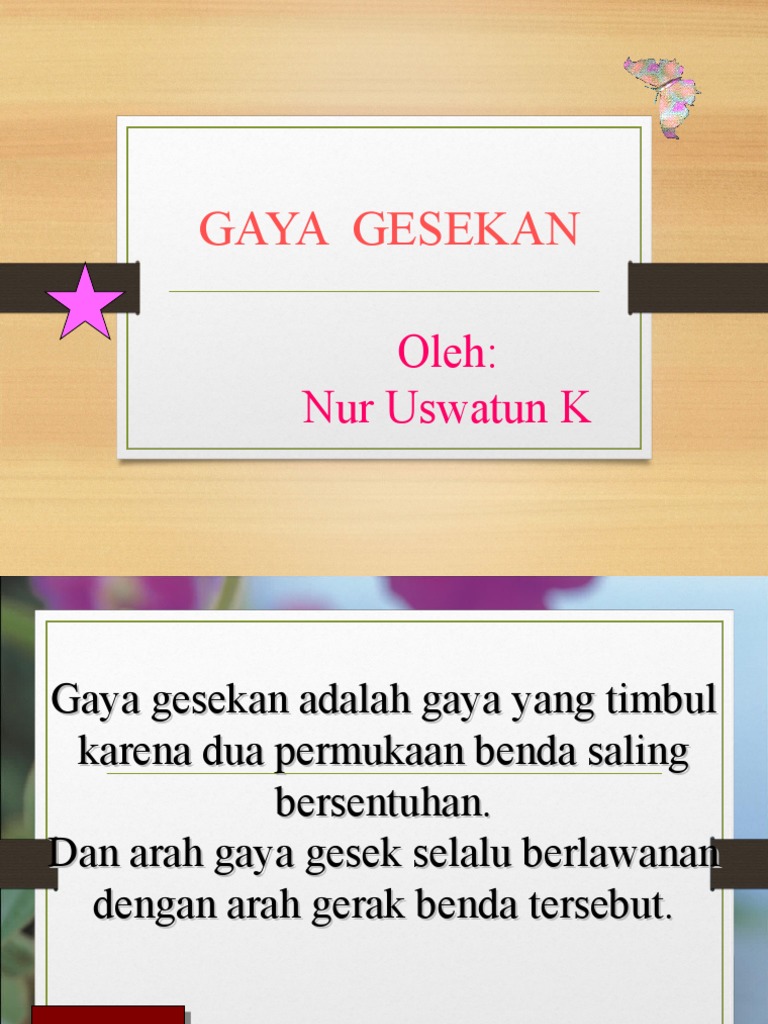 Gaya Gesekan | PDF | Metode & Bahan Ajar