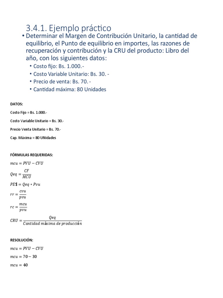 3.2. Ejercicio Resuelto Cambios en CF, PVU, y CVU | PDF