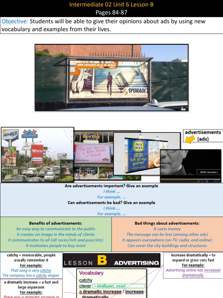 I02 Unit 6 Lesson B PPT 11 | PDF | Adverb | Advertising