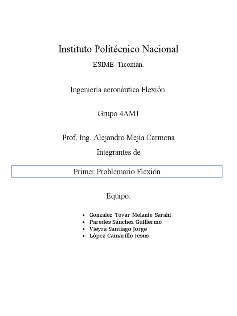 Primer Problemario Flexion | PDF