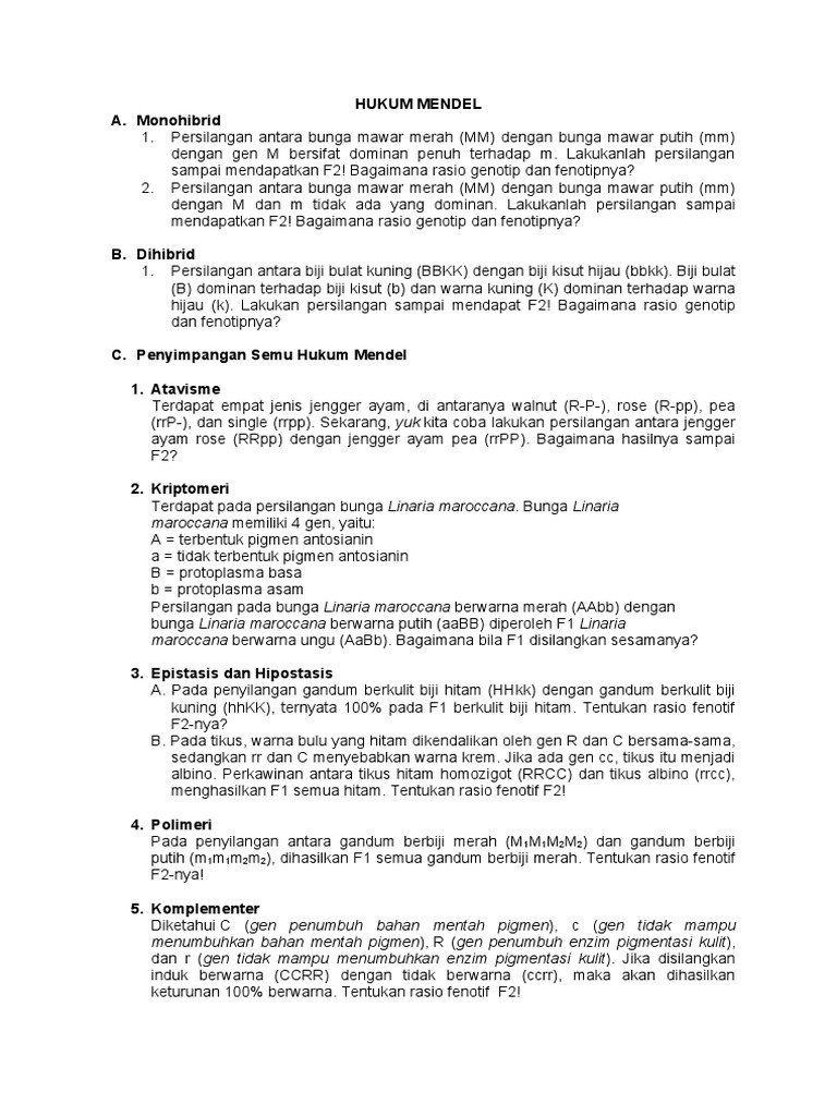 HUKUM MENDELr | PDF | Seni