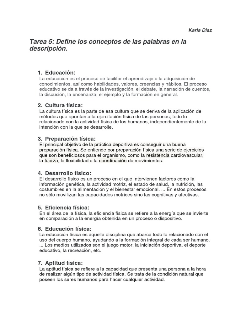 Unid.5 TAREA 5 Define Los Conceptos de Las Palabras en La Descripción ...