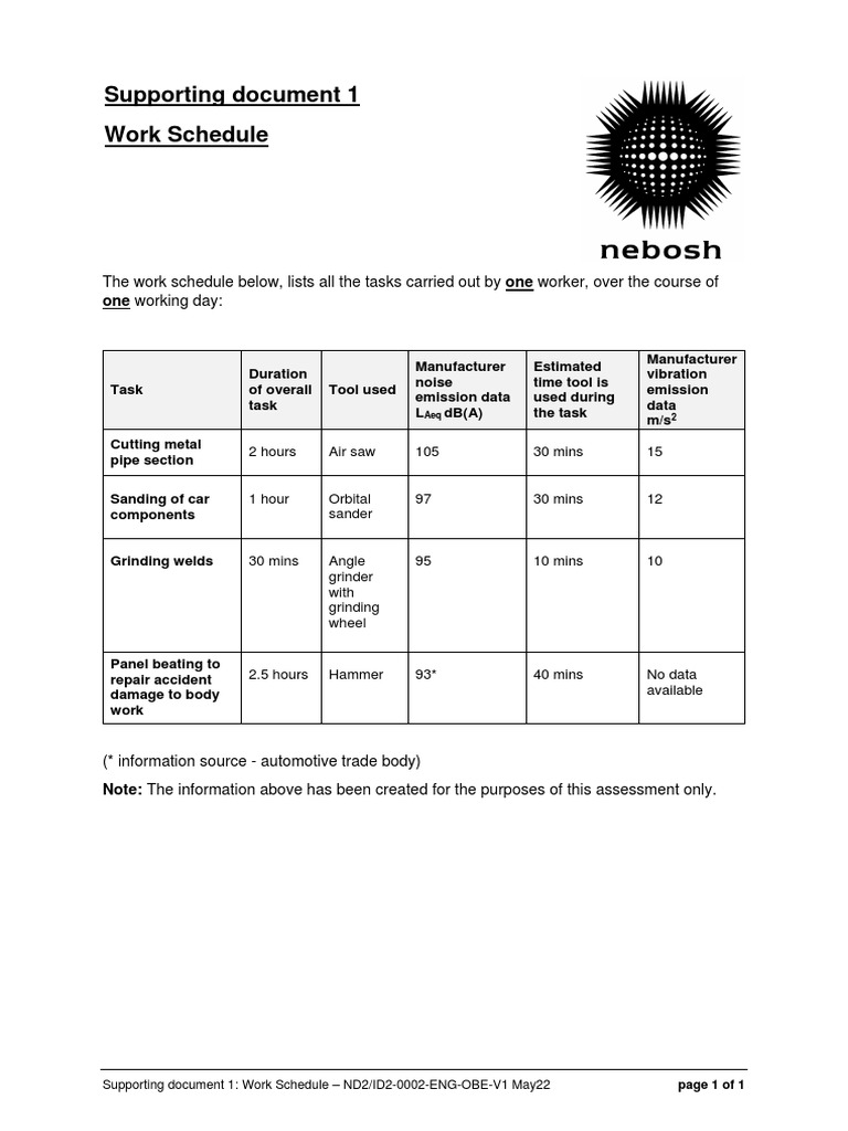 ND2 - ID2-0002-EnG-OBE-V1 - Supporting Document 1 - Work Schedule | PDF