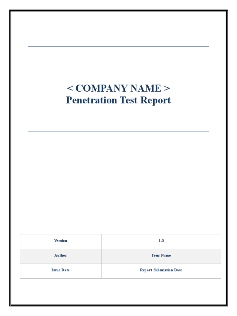 Report Template | PDF | Penetration Test | Vulnerability (Computing)