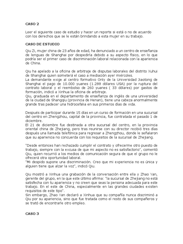 Caso Practico | PDF | Claudio | Discriminación