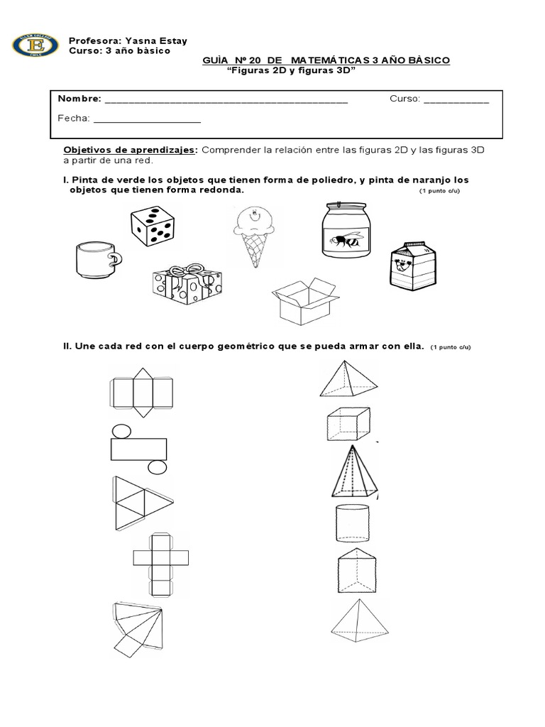 GUIA Nº 20 Matematica 3 Año DE FIG 2D Y FIG 3D | PDF