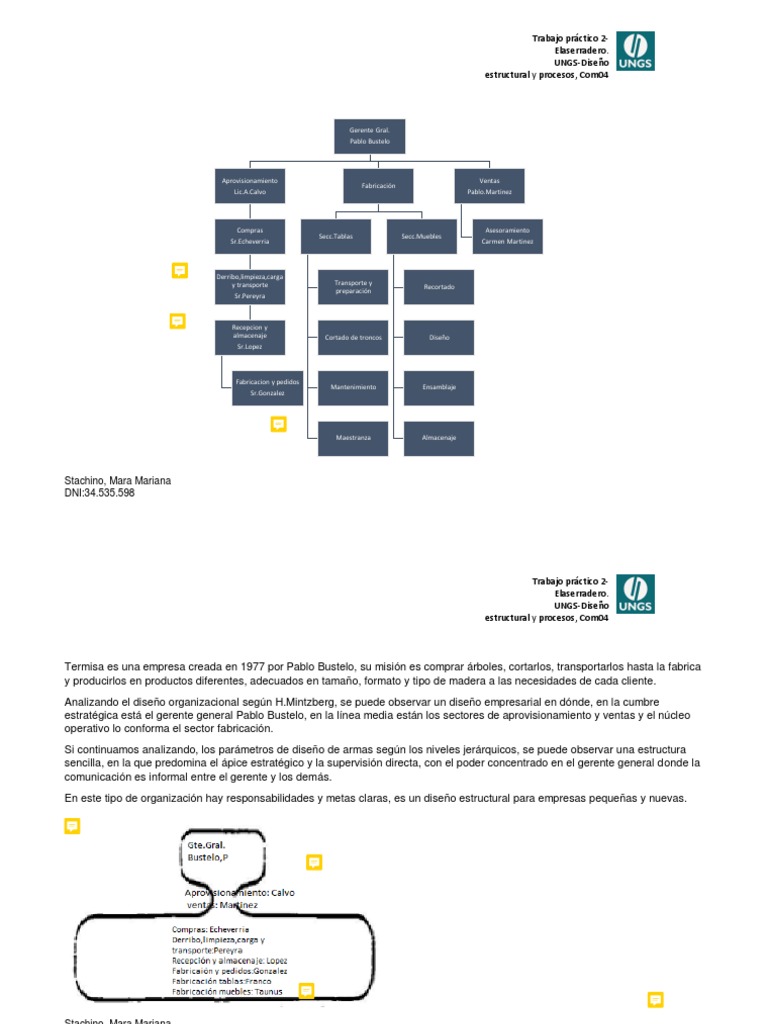 Organigrama del Aserradero Termisa | PDF | Procesos de negocio | Economias