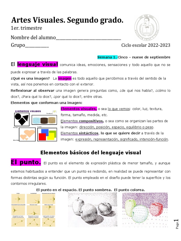 Libro. Artes Visuales 2do. 1er Trimestre. | PDF | Color