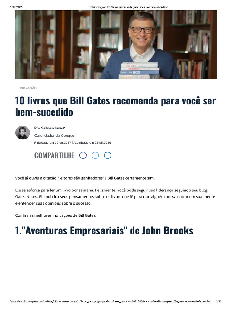 Livros de Bill Gates para o Sucesso | PDF | China | Política mundial
