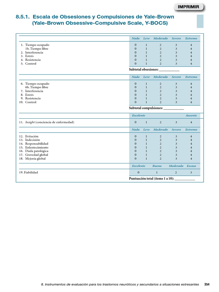 Escala de Yale Brown | PDF