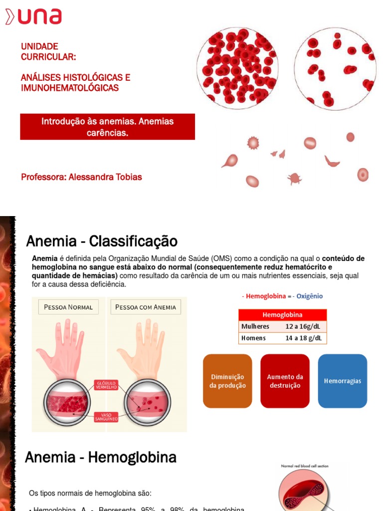 Introdução A Anemia. Anemias Carenciais. | PDF | Anemia | Hemoglobina