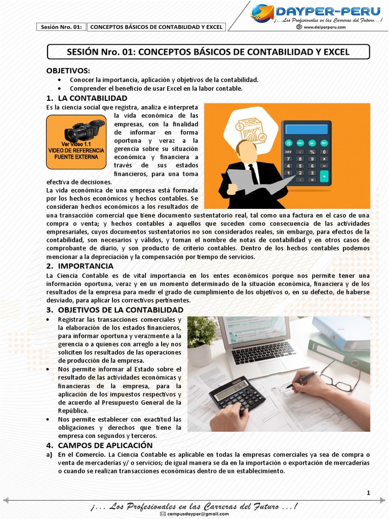 S1 - Conceptos Básicos de Contabilidad y Excel | PDF | Contabilidad | Business